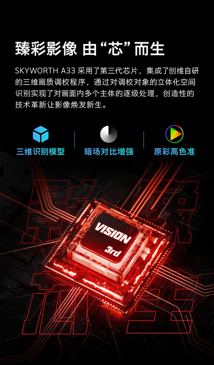 创维65英寸电视 65A33 全功能AI芯片 120Hz疾速屏 MEMC 护眼无屏闪