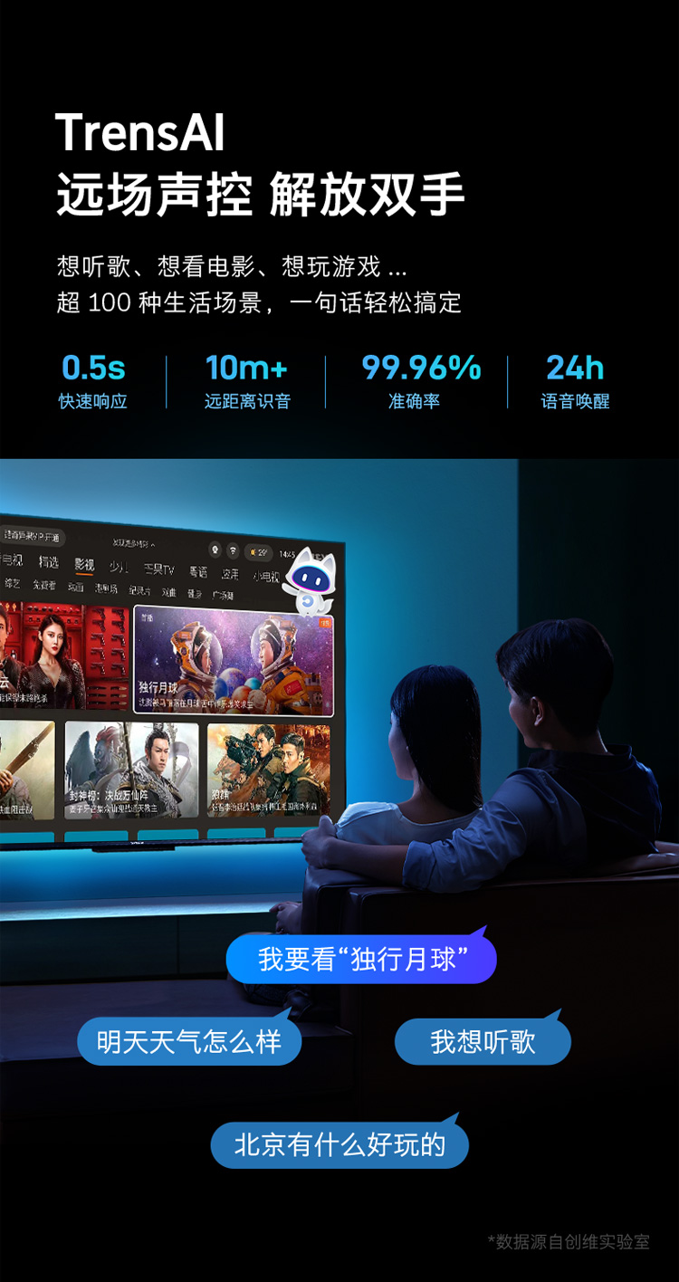 创维65英寸电视 65A33 全功能AI芯片 120Hz疾速屏 MEMC 护眼无屏闪